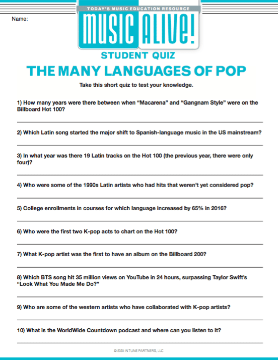 The Quiz Zone: Vol.39 No.8 | Music Alive